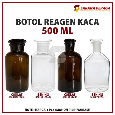 Jual Saranaperaga Botol Reagen Kaca Coklat Bening Mulut Lebar