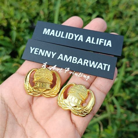Jual PAKET Name Tag Doff Grafir Dan Pin Korpri Import Nama Dada Papan
