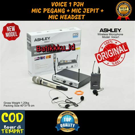 Original Bisa Cod Mic Wireless Ashley Voice Original Pjh Mic Pegang