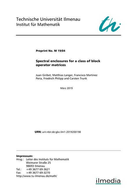pdf spectral enclosures for a class of block operator matrices
