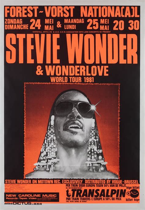Stevie Wonder Original Belgian B Poster Posteritati Movie
