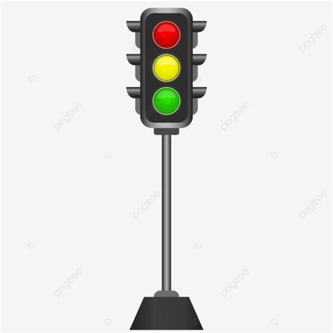 A Traffic Light With Red Green And Yellow Lights On It S Pole Png Psd