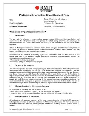 Participant Information Sheet Example Fill Online Printable