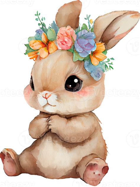Cute Easter Bunny Watercolor 19152389 PNG