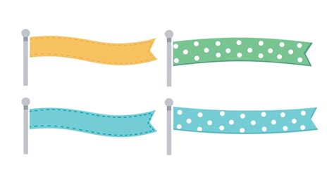 Conjunto de banner de cinta pastel ilustración vectorial Vector Premium