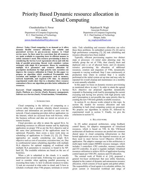 pdf priority based dynamic resource allocation in cloud computing 25