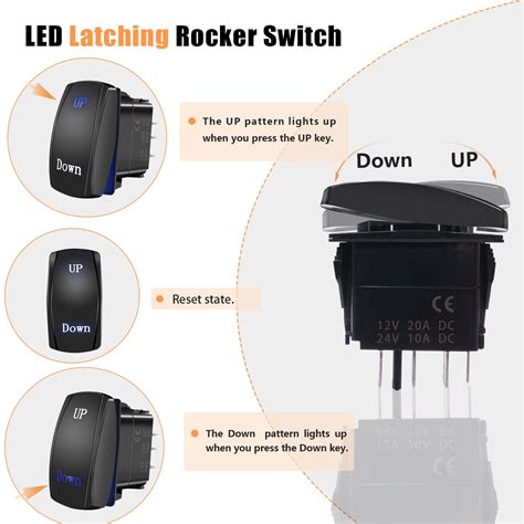 Buy Mankk Waterproof Reverse Polarity Latching Rocker Switch Panel