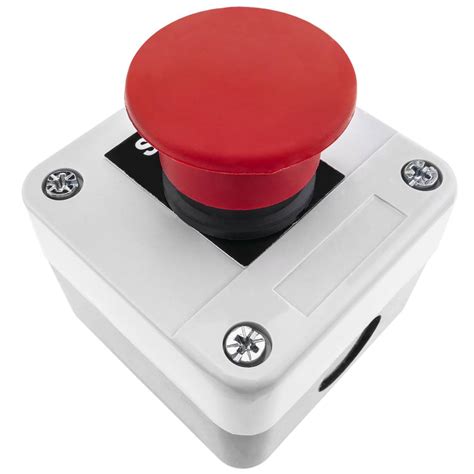 Boîte de commande avec bouton poussoir et arrêt d urgence sans blocage
