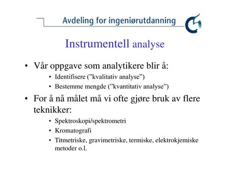 Ppt Instrumentell Analyse So K Iu Hio No Peror Instrumentell