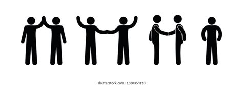 People Stick Figure Pictograms Icon Set Stock Vector Royalty Free