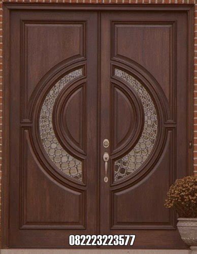 Jual Set Kusen Daun Pintu Minimalis Kayu Jati Motif Kupu Tarung Modern