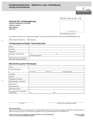 Ausfüllbar Online land oberoesterreich gv Antrag auf Ausstellung Fax