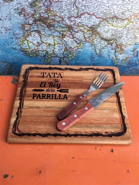 Tabla Asado Rústica Cubiertos Grabados Personal 1 100 00 en