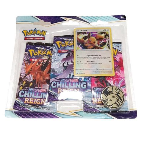Blíster 3 Sobres Eevee Chilling Reign Pokémon TCG Ingles