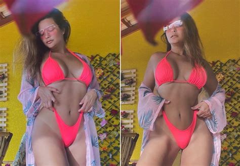 Geisy Arruda Aposta Em Biqu Ni Neon Cavado Para Dia De Piscina