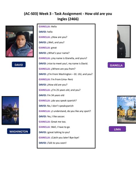 Ac S Tarea De Ingles Ac S Week Task Assignment How Old