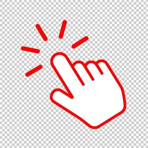 Ícone do cursor da mão do dedo da ilustração para o símbolo do clique