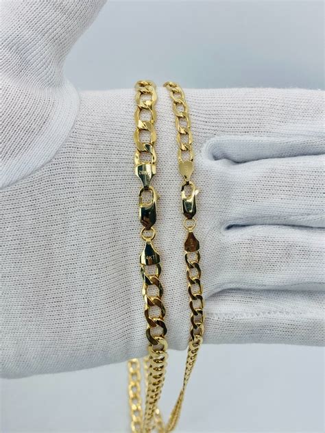 Cadena Cubana De Oro Hombre K Barbada Mm Cm Meses Sin Intereses