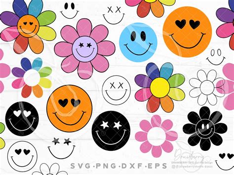 FREE 70s Groovy Smiley Face SVG Retro Flower SVG Lupon Gov Ph