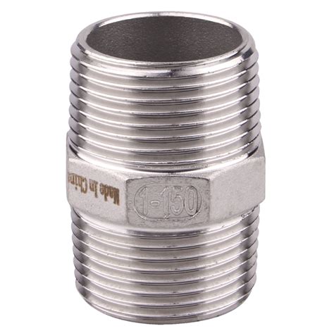 Buy Hex Nipple 1 Inch Male NPT DERPIPE Stainless Steel 304 Threaded