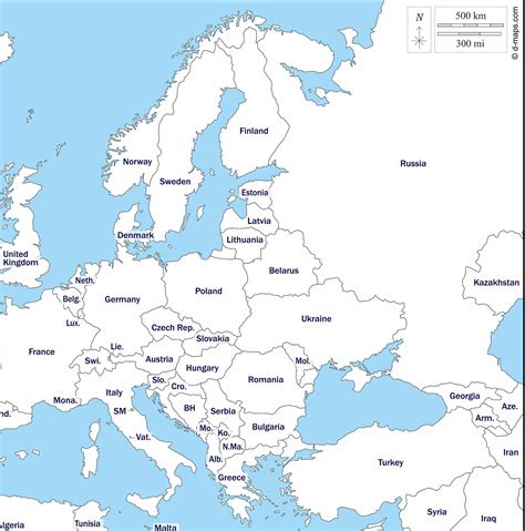 Europe Map Of European Countries Map Of Europe Stretch Map Map Of