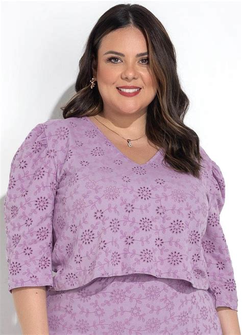 Blusa Lilás em Malha Laise Marguerite