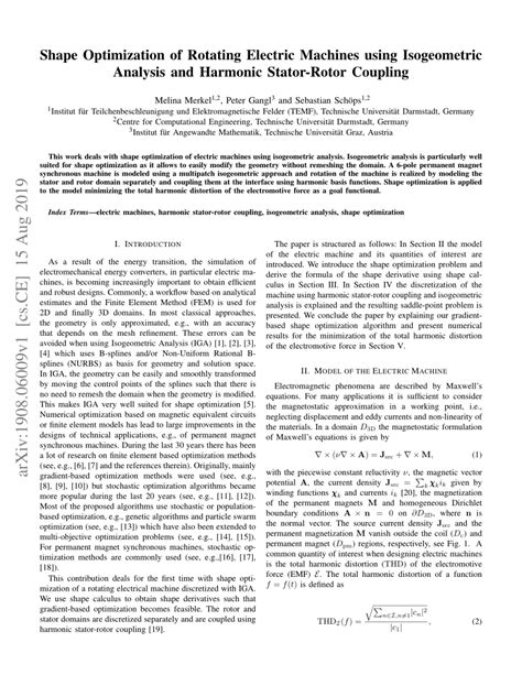 pdf shape optimization of rotating electric machines using