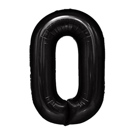 Balon foliowy cyfra 0 czarna 100 cm PartyPal Przyjęcia i okazje w