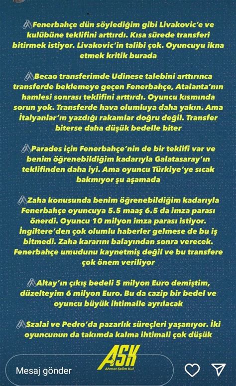 Fener Global on Twitter Ahmet Selim Kul un açıklamaları https t