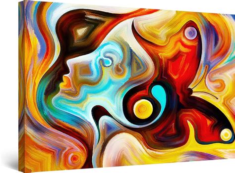 Amazon Startonight Canvas Wall Art Abstract Colored Woman Face