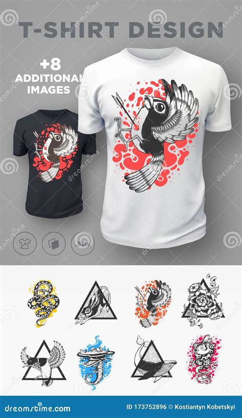 Conjunto De Diseños Modernos De Estampados De Camisetas Con Animales