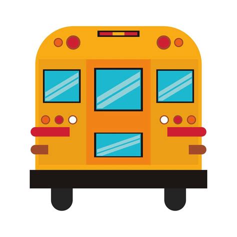 parte trasera de un autobús escolar de dibujos animados 1609664 Vector