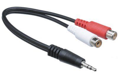 6 Inch 3 5mm Stereo Mini Plug To 2 RCA Jack Adapter M F F