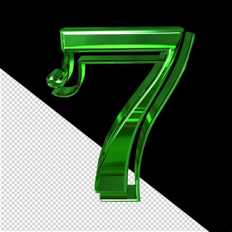 Símbolo feito do número verde 7 PSD Premium