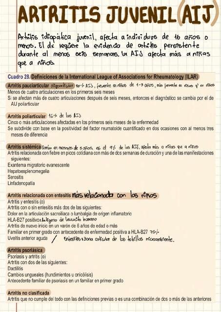 Artritis Idiopática Juvenil AIJ Valentina Lopez uDocz