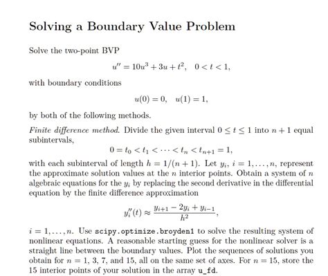 solved solving a boundary value problem solve the two point bvp u 10u3 3u 2 0