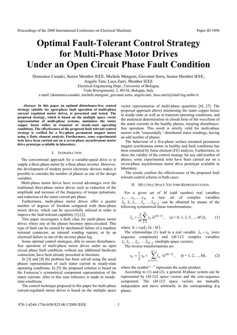pdf optimal fault tolerant control strategy for multi phase motor drives under an open circuit