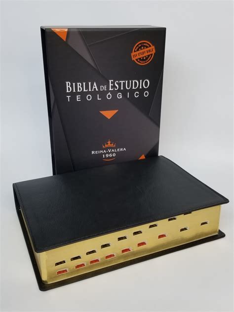 Biblia De Estudio Teologico Reina Valera 1960 Piel Genuina Negro Con