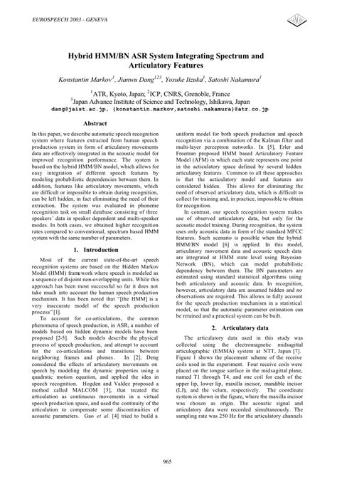 pdf hybrid hmm bn asr system integrating spectrum and articulatory features