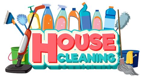 Premium Vector House Cleaning Text Banner