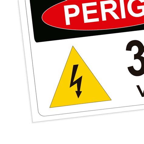Placa de Sinalização Perigo 380 Volts em Pvc