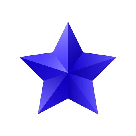 Vector D Estrela De Metal Azul Isolada Em Fundo Branco Vetor Premium