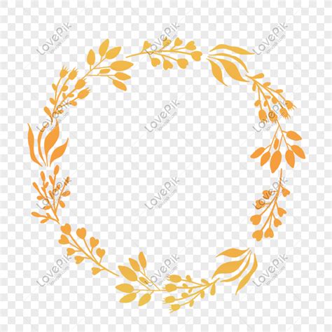 Frontera De Hojas Y Flores Doradas PNG Imágenes Gratis Lovepik