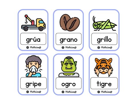 Flashcards grupos consonánticos Matteisima