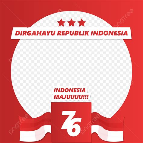 Indonesian Independence Day Vector Art PNG Twibbon Hut Ri 76 Tahun
