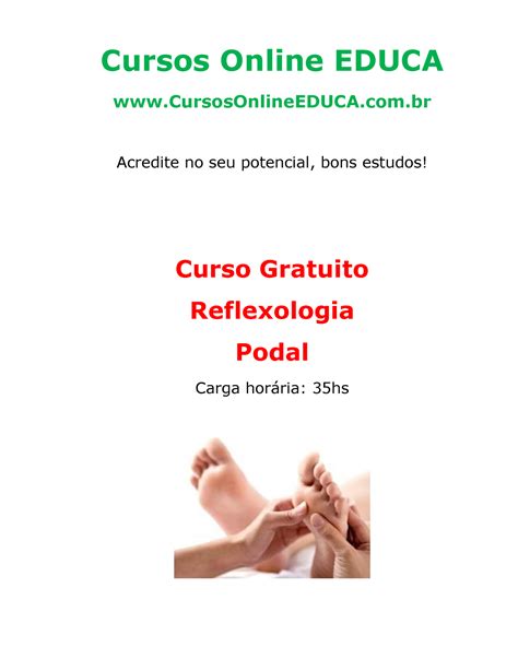 Apostila Curso DE Reflexologia Podal Cursos Online EDUCA