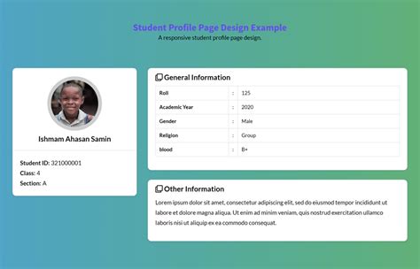 Student Profile Template Word