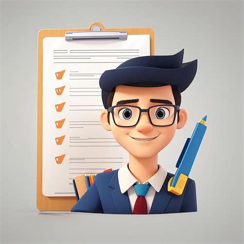 Premium Photo Attendance Paper With Checklist Cartoon Vector Icon