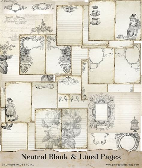 Printable Lined And Blank Journal Pages Lined Paper Bundle Etsy
