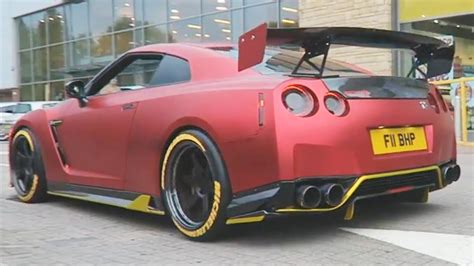 Nissan Gt R R Sound Compilation Flames Accelerations Launch
